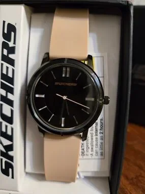 Skechers | Accessories | Skechers Womens Black Dial Silicone Strap ...